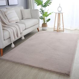 Ayyildiz Teppiche Hochflor-Teppich »POUFFY 5100« rechteckig 20 mm Höhe Läufer, weicher glatter Softflor, Kaninchen Fell Haptik, waschbar BEIGE...