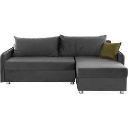 Collection AB Ecksofa »Sunny L-Form« inkl. Bettfunktion und Bettkasten anthrazit