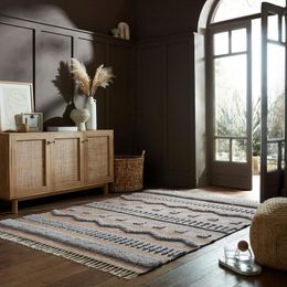 FLAIR RUGS Teppich »Medina, mit abstraktem Streifenmuster« rechteckig 12 mm Höhe Boho-Look, aus Naturfasern wie Wolle & Jute natur-grau...