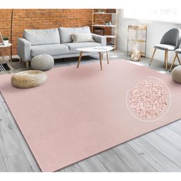 Paco Home Teppich »Porto 890« rechteckig 13 mm Höhe Kurzflor, Uni-Farben, ideal im Wohnzimmer & Schlafzimmer rosé Obermaterial: 100% Polypropylen B...