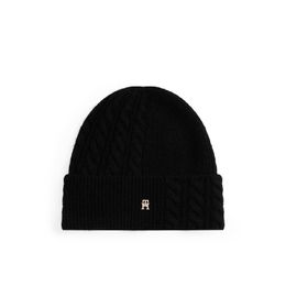 Tommy Hilfiger Beanie &raquo;TH ELEVATED CHIC FLUFFY&laquo; flauschig, mit Wolle, ca. 25x21 cm Black