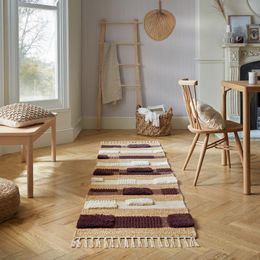 FLAIR RUGS Teppich »Medina Blocks, mit abstrakten Linien« rechteckig 22 mm Höhe aus Jute/-und Wollmischung, mit Hoch-Tief-Struktur, gemustert lila...