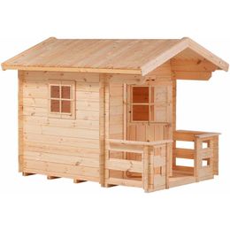 Plus Spielhaus »134×134 cm + 58 cm Terrasse - unbehandelt« Made in Europe, FSC - schützt Wald natur
