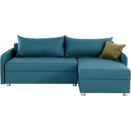 Collection AB Ecksofa »Sunny L-Form« inkl. Bettfunktion und Bettkasten petrol