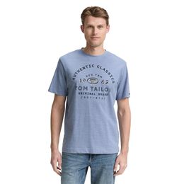 Tom Tailor T-Shirt mit Logo Print white dove blue injected XL XL T-Shirt von Tom Tailor