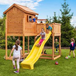 Fungoo Spielturm »My SIDE« Spielhaus mit Rutsche, FSC - schützt Wald gelb