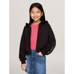 Tommy Hilfiger Sweatjacke »ESSENTIAL EMBROIDERED ZIP THRU« mit Logoschriftzug an den Ärmeln Black 6 (116) 6 (116) Sweatjacke von Tommy Hilfiger