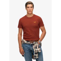Superdry Rundhalsshirt »ESSENTIAL LOGO EMB TEE« Russet Red Marl S S Cooles Shirt von Superdry