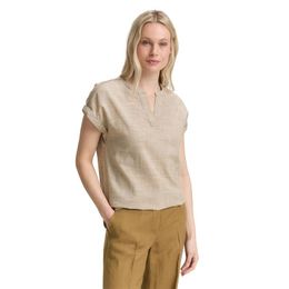Tom Tailor Kurzarmbluse im Tunika-Style, kariert nutria olive 38 38 Bluse von Tom Tailor