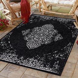 Ayyildiz Teppiche Teppich &raquo;SUNNY 4416&laquo; rechteckig 5 mm H&ouml;he L&auml;ufer, Pflegeleicht / Strapazierf&auml;hig / In- und Outdoor geeignet BLACK Obermaterial:...