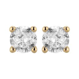 OROLINO Paar Ohrstecker »585/- Gelbgold 2 Brill. 0, 25 ct. weiß« gelb + weiß one-size Ohrstecker aus 585/- Gelbgold glanz