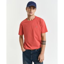 Gant T-Shirt »REG SHIELD SS T-SHIRT« mit Logostickerei auf der Brust BRICK RED 3XL 3XL Kurzarm und hüftlanger Schnitt, ideal für lässige Alltagslooks