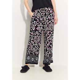 Cecil Culotte »Style Neele« Sommerhose mit Ornament Muster black S (38) - Länge 26 Länge 26 S (38) 7/8 Hose von Cecil