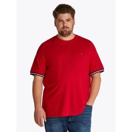 Tommy Hilfiger Big & Tall TOMMY HILFIGER BIG & TALL T-Shirt »BT-GLOBAL STRIPE CUFF TEE-B«, Große Größen Medium Red 5XL 5XL Rundhalsshirt von Tommy Hifiger Big & Tall