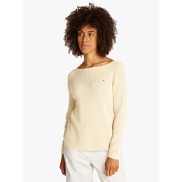Tommy Hilfiger Strickpullover »CO CARDI FINE GG LS BOAT-NK SWT« mit Raglanärmel, Logostickerei Country Ivory XL (42) XL (42) Pullover von TOMMY...