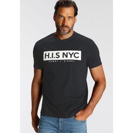 H.I.S. H.I.S Rundhalsshirt schmale Passform, bedrucktes Design, aus 100% Baumwolle anthrazit L (52/54) L (52/54) Schmal geschnittene Passform f&uuml;r eine...
