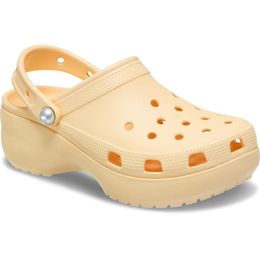 Crocs Clog »Classic Platform Pearl Clog«, Plateaschuh, Sandale mit Zierperlen goldgelb 41 41 Eleganter Clog in bewährter Qualität
