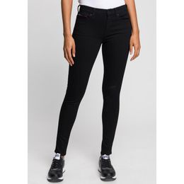 Tommy Jeans Skinny-fit-Jeans »Nora Mid Rise Skinny Fit« mit Logo-Badge & Stickereien Staten Black 30 - Länge 32 Länge 32 30 Skinny-Fit Jeans "Nora"...