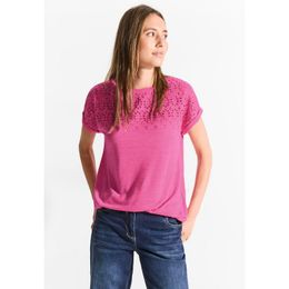 Cecil Kurzarmshirt mit Lochstickerei bloomy pink L (42) L (42) Sommer-T-Shirt von Cecil
