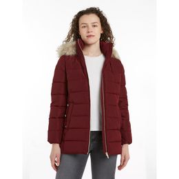 Tommy Hilfiger Steppjacke mit Kapuze mit Logopatch Deep Rouge XS (34) XS (34) Jacke von Tommy Hilfiger Womanswear