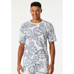 Schiesser Kurzarmshirt »150 Years« Rundhalsausschnitt, Baumwolle, Allover-Print 904-multicolor 1 48 48 Herren-Shirt von Schiesser