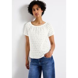 Street One Kurzarmbluse mit Lochstickerei off white 38 38 Sommerbluse von Street One