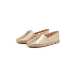 Tommy Hilfiger Espadrille »TH LOGO METALLIC LEATHER ESPAD«, Sommerschuh, Slipper, Schlüpfschuh mit TH-Schmuckelement goldfarben 37 37 Espadrille...