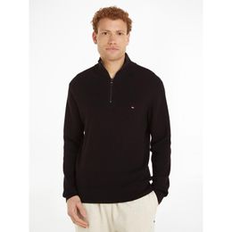 Tommy Hilfiger Troyer »STRUCTURE ZIP MOCK« Black XXL XXL Pullover mit Stehkragen von Tommy Hilfiger