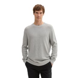 Tom Tailor Rundhalspullover mit Rundhalsausschnitt bright stone grey melange L L Strickpullover von Tom Tailor