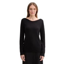 Tom Tailor Longpullover mit Rippbündchen deep black XXL (44) XXL (44) Pullover von Tom Tailor