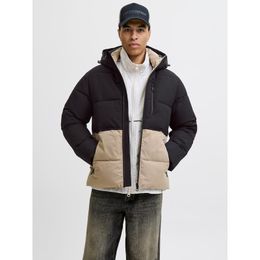 Jack & Jones JACK & JONES Steppjacke »JJEOWEN PUFFER SN« mit Kapuze Crockery Detail:BLACK BLOCKING S S Moderne Steppjacke von Jack & Jones
