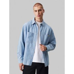 Calvin Klein Jeans Jeanshemd »EASY CHAMBRAY SHIRT« Logodruck, Brusttaschen Denim Light XL - N-Gr N-Gr XL Hemd von Calvin Klein Jeans Menswear
