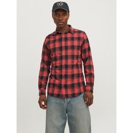 Jack & Jones JACK & JONES Langarmhemd »JJJOSHUA FALL BUFFALO SHIRT LS« Brick Red XXL - N-Gr N-Gr XXL Cooles Karohemd von Jack & Jones