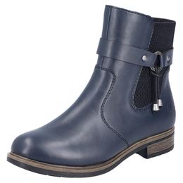 Rieker Winterstiefelette Chelseaboots, Winterboots, Blockabsatz, mit Innenreißverschluss dunkelblau-schwarz 41 41 Stiefelette mit dekoraktivem...