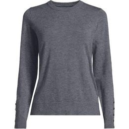 LANDS' END Pullover mit Rundausschnitt Silk Touch, Damen,  Grau, Polyester/Viskose/Polyester-Mischung, by Lands' End
