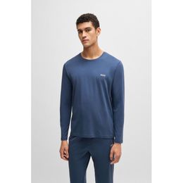 BOSS Langarmshirt »Mix&Match LS« mit Logoschriftzug Medium Blue 425 M M Langarmshirt von BOSS