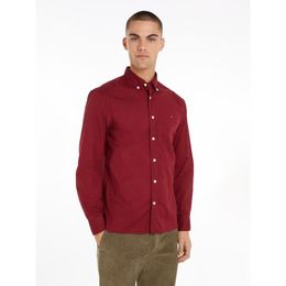 Tommy Hilfiger Langarmhemd »FLEX POPLIN RF SHIRT« mit Labelschild innen an der Knopfleiste deep rouge XXL - N-Gr N-Gr XXL Regular Fit für bequemen...