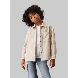 Calvin Klein Jeans Langarmhemd &raquo;Corduroy Straight Overshirt&laquo; f&uuml;r Kinder bis 16 Jahre und mit Logopatch Pelican 4 (104) - N-Gr N-Gr 4 (104) Cordhemd...