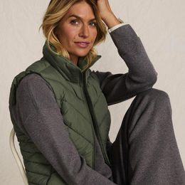 LANDS' END Isolierte Steppweste FeatherFree, Damen,  Grün, by Lands' End