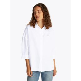 Tommy Hilfiger 3/4-Arm-Shirt »ESS LINEN LOOSE 3-4 SLEEVE SHIRT« mit 3/4-Ärmel, Logostickerei, kühlendes Premium Leinen Optic White 42 42 Hemdbluse...