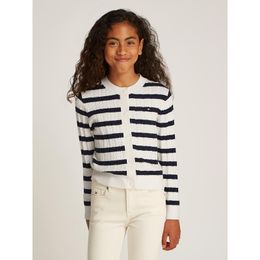 Tommy Hilfiger Strickjacke »MINI CABLE CARDIGAN« mit kleinem Zopfmuster Ivory Petal / Base Navy 4 (104) 4 (104) Cardigan von Tommy Hilfiger