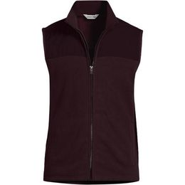 LANDS' END Anyweather Fleece-Weste mit Schulter-/Kragenpasse, Herren,  Rot, Polyester, by Lands' End