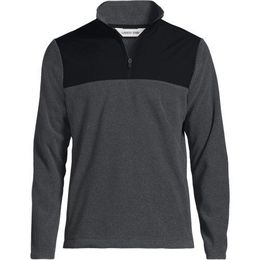 LANDS' END Anyweather Colorblock Fleece-Pullover mit Rei&szlig;verschluss, Herren,  Schwarz, Polyester, by Lands' End