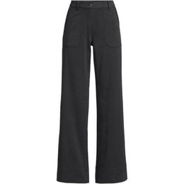 LANDS' END Lange Chino-Hose Mid Waist, Damen,  Schwarz, Baumwolle/Lyocell (Viskose)/Baumwoll-Mischung, by Lands' End