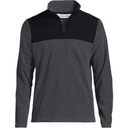 LANDS' END Anyweather Colorblock Fleece-Pullover mit Rei&szlig;verschluss, Herren,  Schwarz, Polyester, by Lands' End