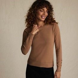 LANDS' END Pullover mit Rundausschnitt Silk Touch, Damen,  Braun, Polyester/Viskose/Polyester-Mischung, by Lands' End