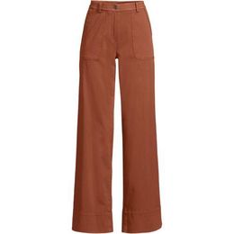 LANDS' END Lange Chino-Hose Mid Waist, Damen,  Orange, Baumwolle/Lyocell (Viskose)/Baumwoll-Mischung, by Lands' End