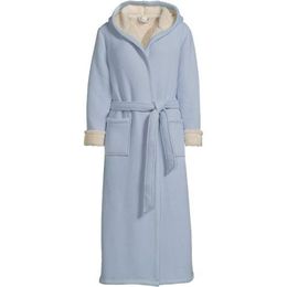 LANDS' END Bademantel mit Fleecefutter, Damen,  Blau, Polyester/Viskose, by Lands' End