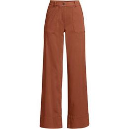 LANDS' END Lange Chino-Hose Mid Waist, Damen,  Orange, Baumwolle/Lyocell (Viskose)/Baumwoll-Mischung, by Lands' End