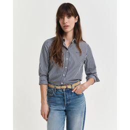 Gant Hemdbluse »REG POPLIN STRIPED SHIRT« mit einer kleinen Logostickerei auf der Brust Classic blue 44 44 Gestreifte Bluse von Gant
